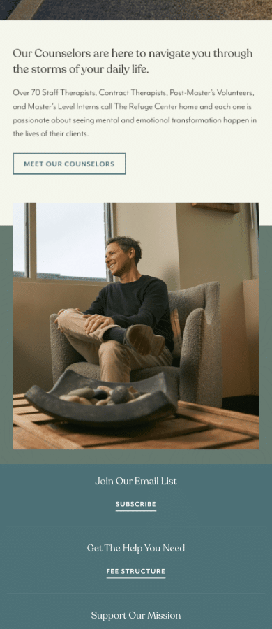 The Refuge Center - Nonprofit Website Redesign Case Study - Landslide ...