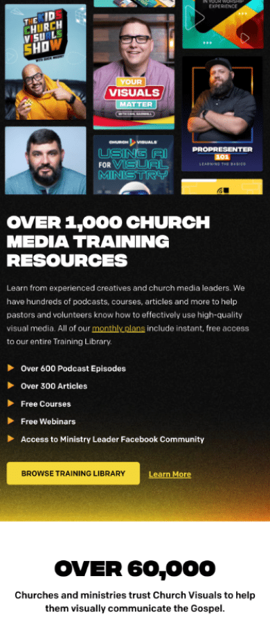 Church Visuals - Website Development Case Study - Landslide Creative