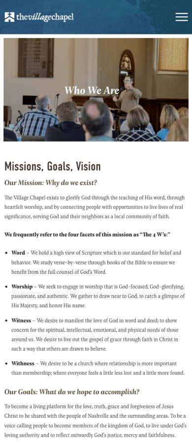 The Village Chapel - Website Design Case Study - Landslide Creative