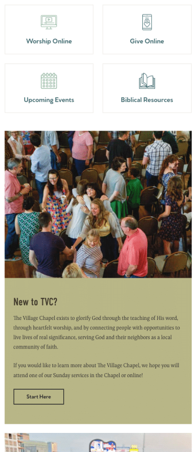 The Village Chapel - Website Design Case Study - Landslide Creative
