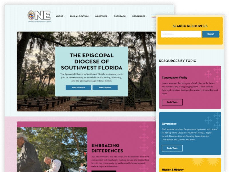 Episcopal Diocese of SW Florida - Website Design Case Study - Landslide ...