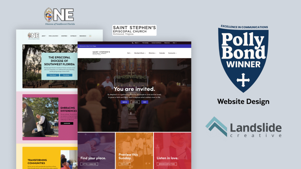 Polly Bond Awards for Episcopal Website Design - Landslide Creative