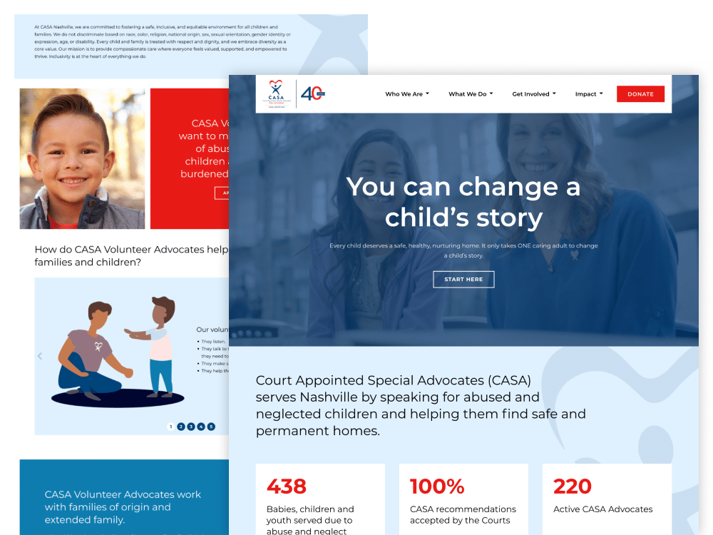 CASA Nashville - Local Nonprofit Website Design Case Study - Landslide ...